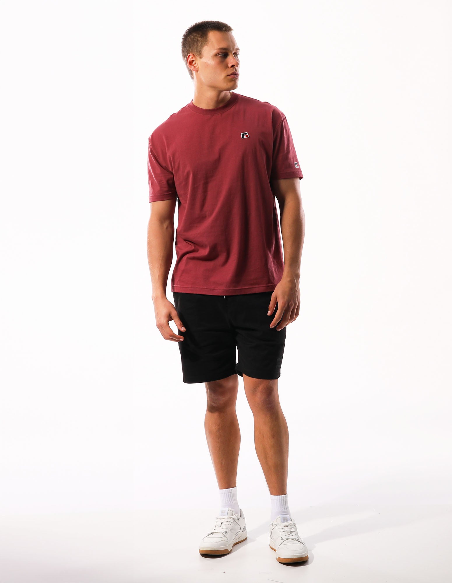 Men's R Logo Slouch Tee - Burnt Russet – Russell Athletic Australia