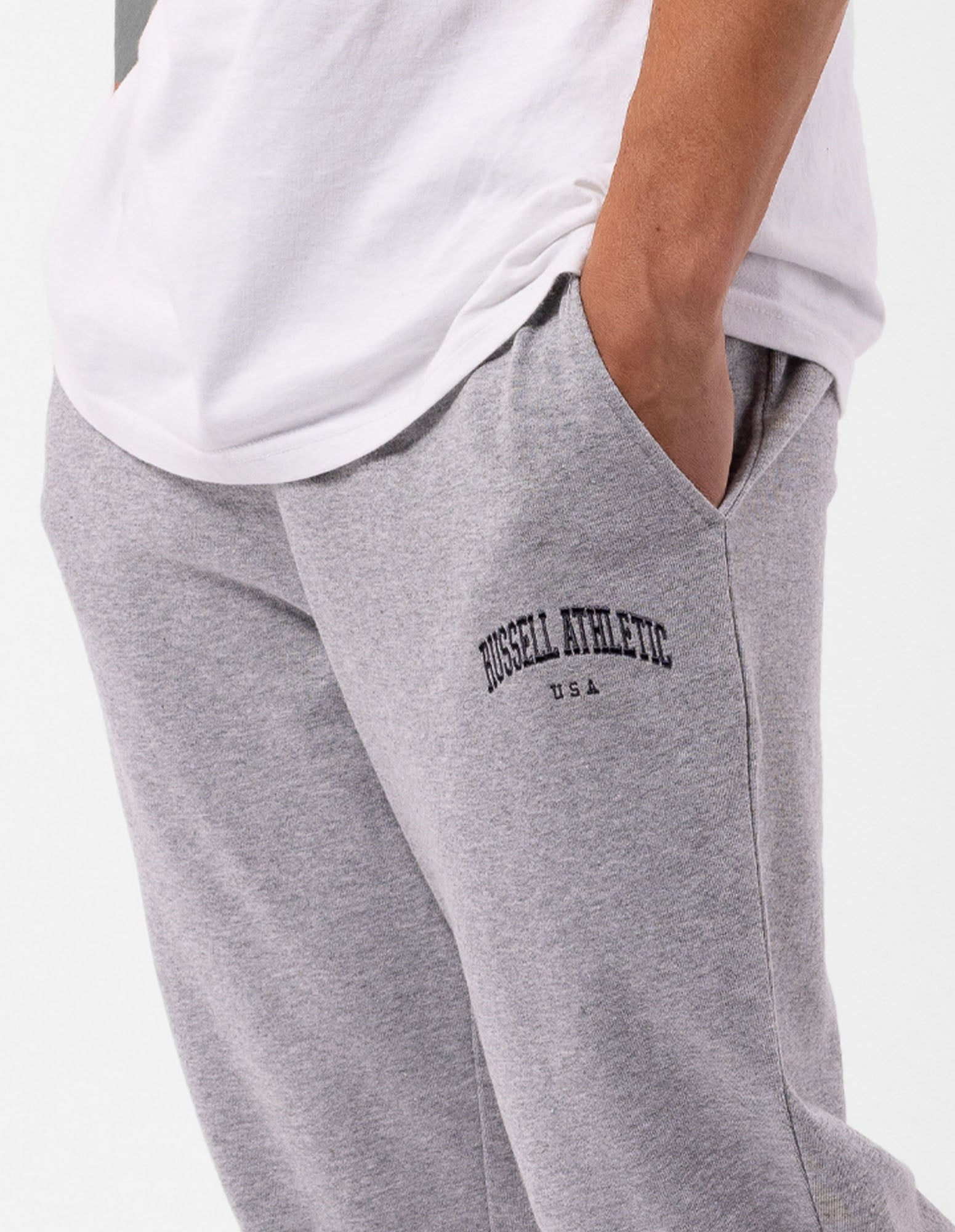 Russell Athletic Mens Track Pants | Originals Big Arch Unbrushed Grey ...